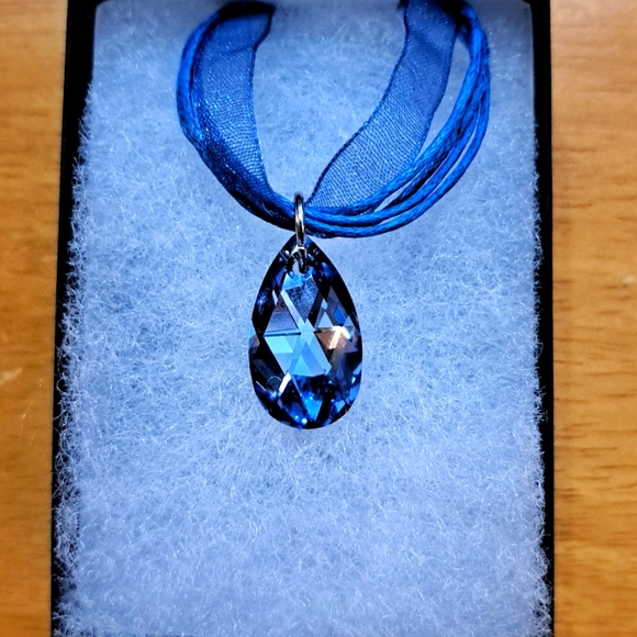 Jewelry | Storm Blue Crystal Teardrop Necklace | Poshmark